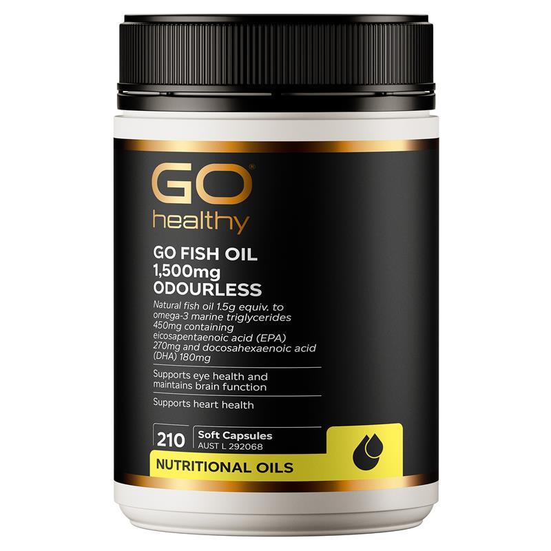 Buy GO Healthy Fish Oil 1500mg Odourless 210 Capsules online at Chemist ...