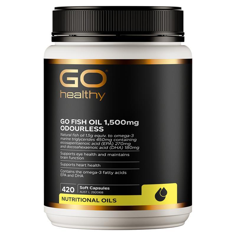 Buy GO Healthy Fish Oil 1500mg Odourless 420 Capsules online at Chemist ...