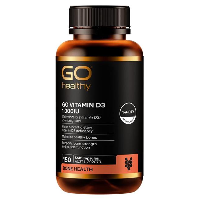 Buy GO Healthy Vitamin D3 1,000IU 150 Soft Capsules online at Chemist ...