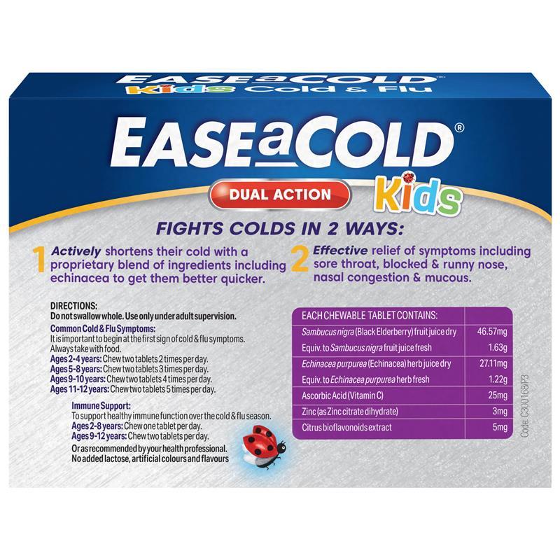 Buy Ease a Cold & Flu Kids Berry 24 Chewable Tablets online at Chemist ...