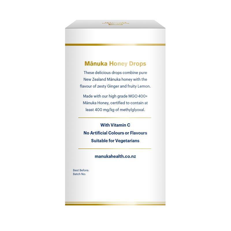 Buy Manuka Health Manuka Honey Drops Lemon & Ginger 15 Pack 65g online ...