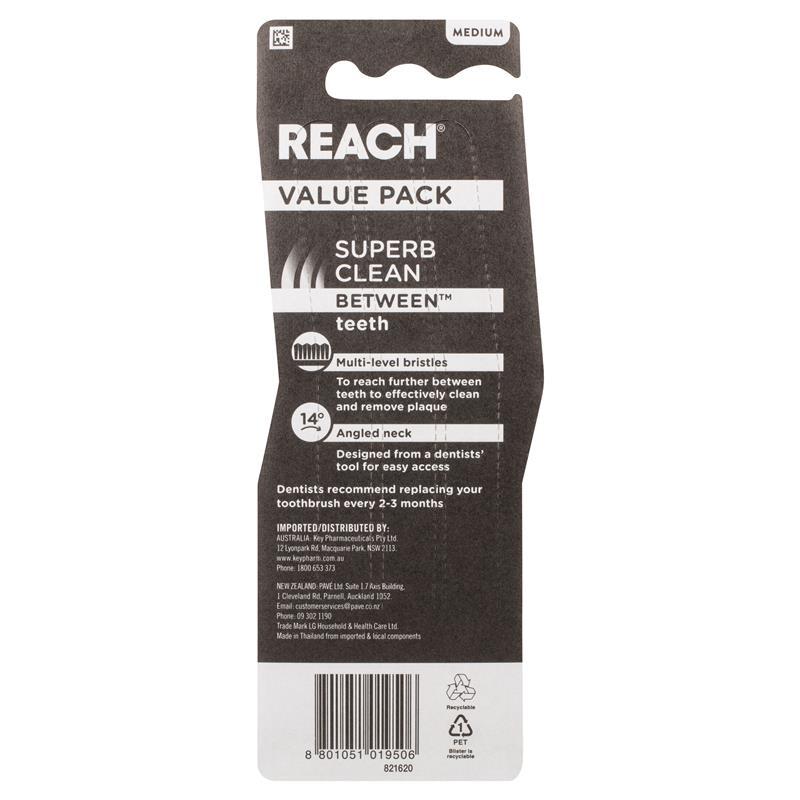 Buy Reach Toothbrush Superb Clean Between Teeth Medium 3 Pack online at ...