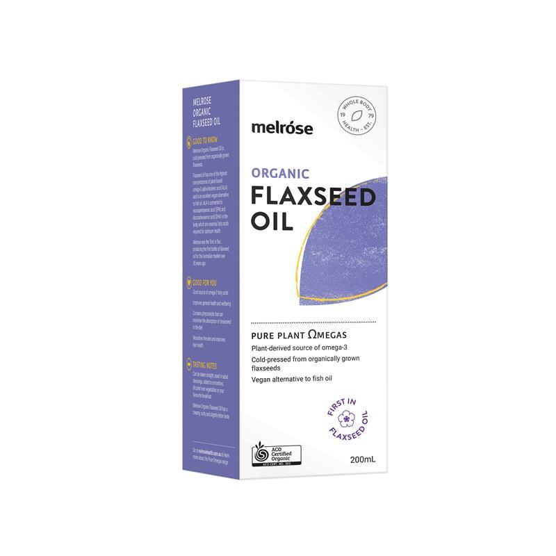 Buy Melrose Organic Flaxseed Oil 200ml Fridge Line online at Chemist ...