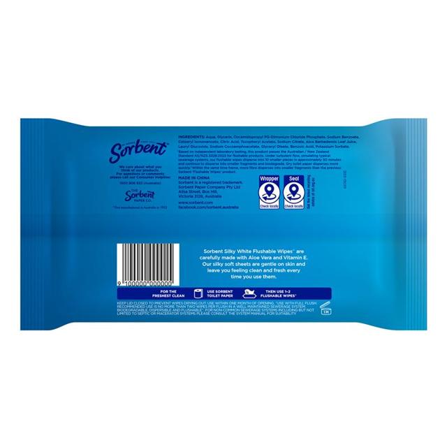 Buy Sorbent Flushable Wipes 80 Pack online at Chemist Warehouse