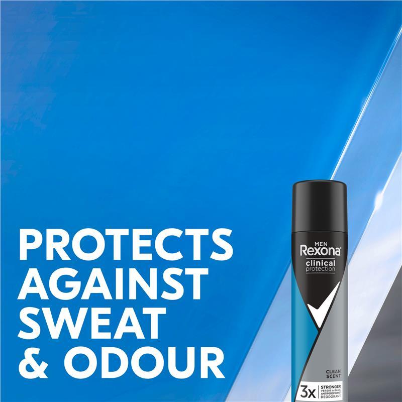 Buy Rexona Men Clinical Protection Antiperspirant Aerosol Clean Scent ...