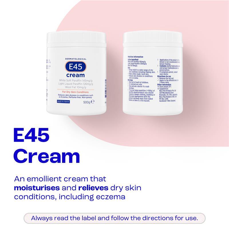 Buy E45 Dermatological Cream 500g online at Chemist Warehouse