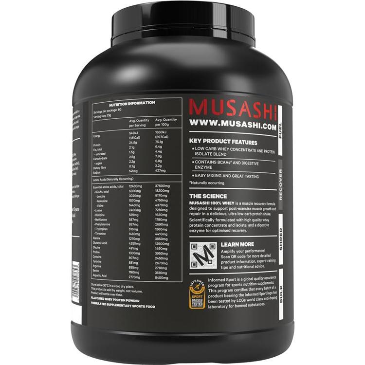 Buy Musashi 100% Whey Chocolate 2kg online at Chemist Warehouse