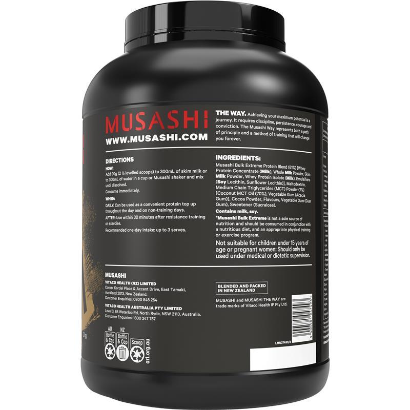 Buy Musashi Bulk Extreme Chocolate 2kg online at Chemist Warehouse