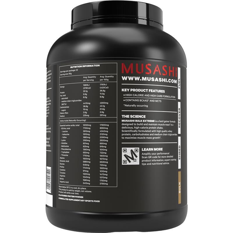 Buy Musashi Bulk Extreme Vanilla 2kg online at Chemist Warehouse