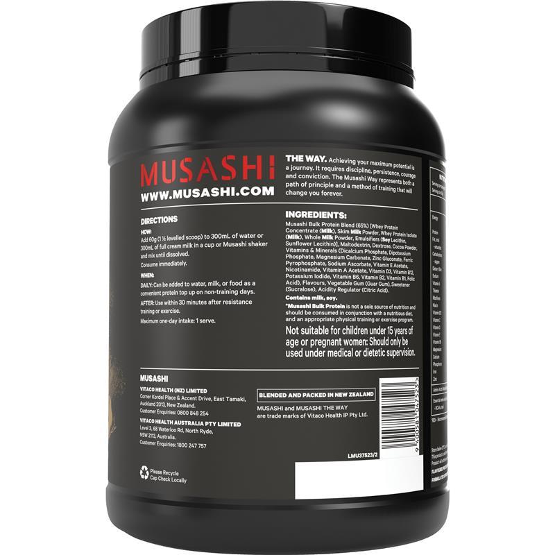 Buy Musashi Bulk Protein Chocolate 900g online at Chemist Warehouse