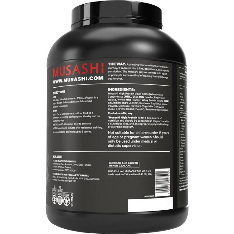 Buy Musashi High Protein Chocolate 2kg online at Chemist Warehouse