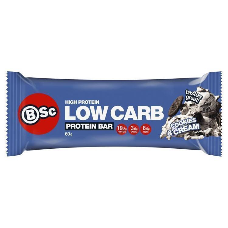 Buy BSc High Protein Low Carb Bar Cookies & Cream 60g online at Chemist ...