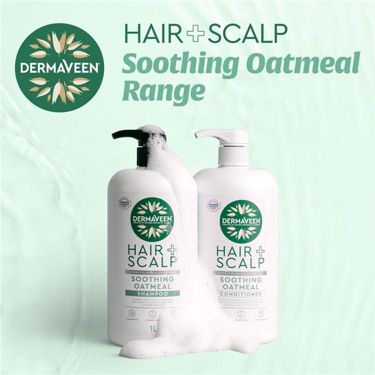 Buy DermaVeen Oatmeal Shampoo for Dry, Flaky or Sensitive Scalps 1L ...