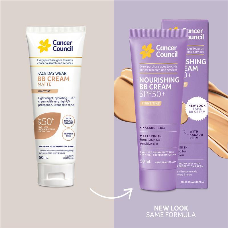 Buy Cancer Council SPF 50+ Face Day Wear BB Cream Matte Light Tint 50ml ...