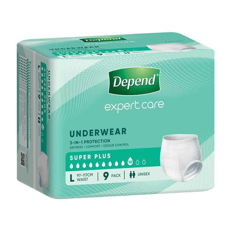 Buy Depend Unisex Underwear Super Plus Large 9 Pack online at Chemist ...