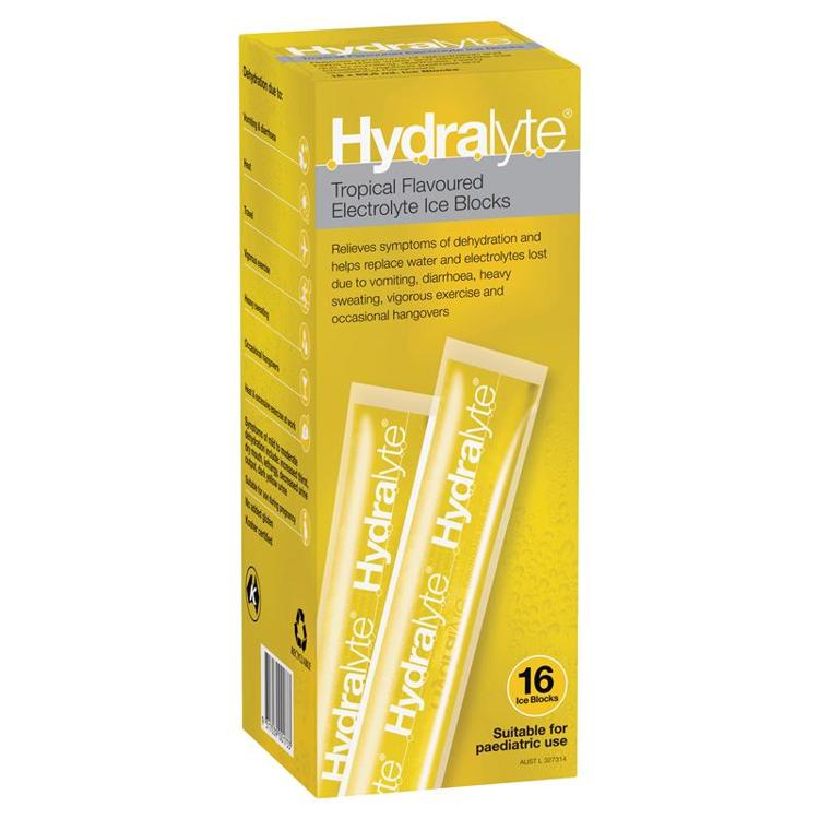 Buy Hydralyte Electrolyte Ice Blocks Tropical 16 online at Chemist ...
