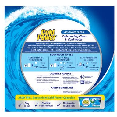 Buy Cold Power Advanced Clean Laundry Powder 1kg online at Chemist ...