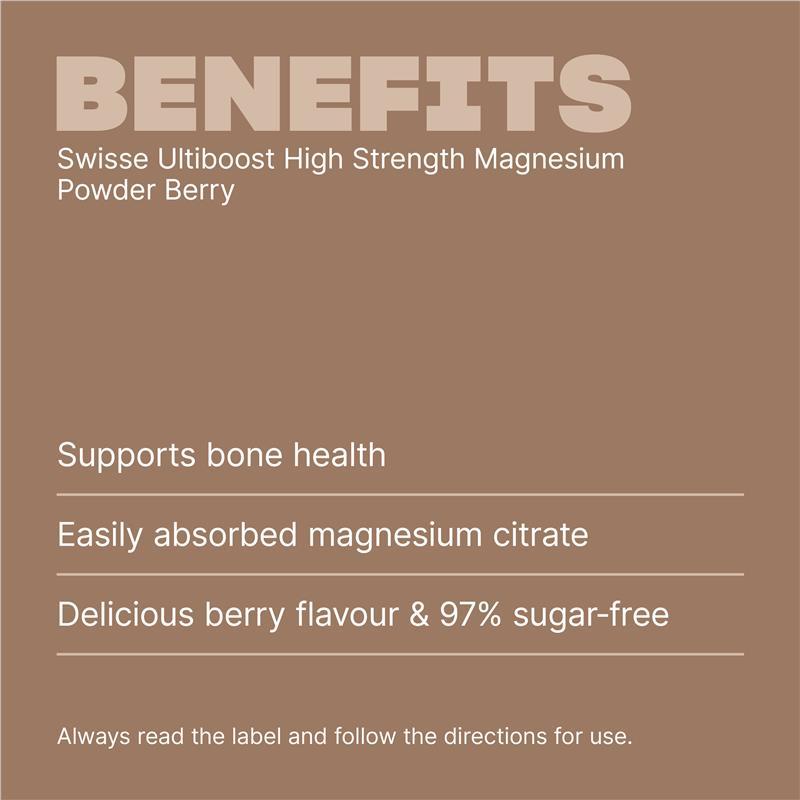 Buy Swisse High Strength Magnesium Powder Berry 180g online at Chemist ...