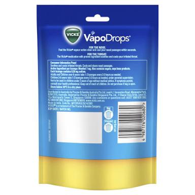 Buy Vicks VapoDrops Butter Menthol 42 Lozenges online at Chemist Warehouse